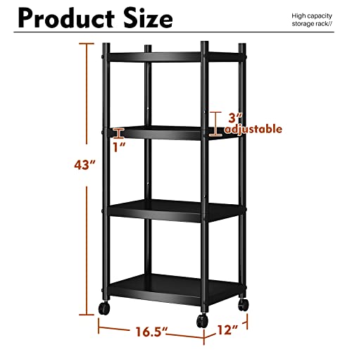 Snapklik.com : Caktraie 4-Shelf Heavy Duty Shelving,Metal Utility ...