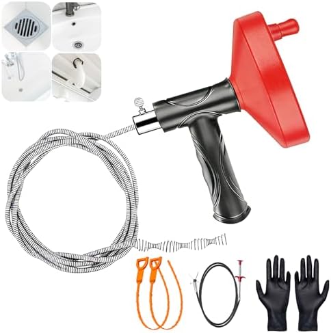 Drain Snake Auger 33 Ft, Plumbing Snake Drain Hair Clog Removal Tool ...