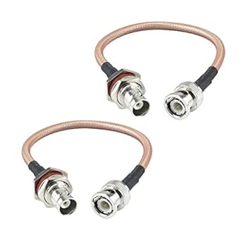 Amazon.com: urcianow BNC Male to BNC Female Bulkhead Cable 7.8inch RG142 Coaxial Cable BNC ...