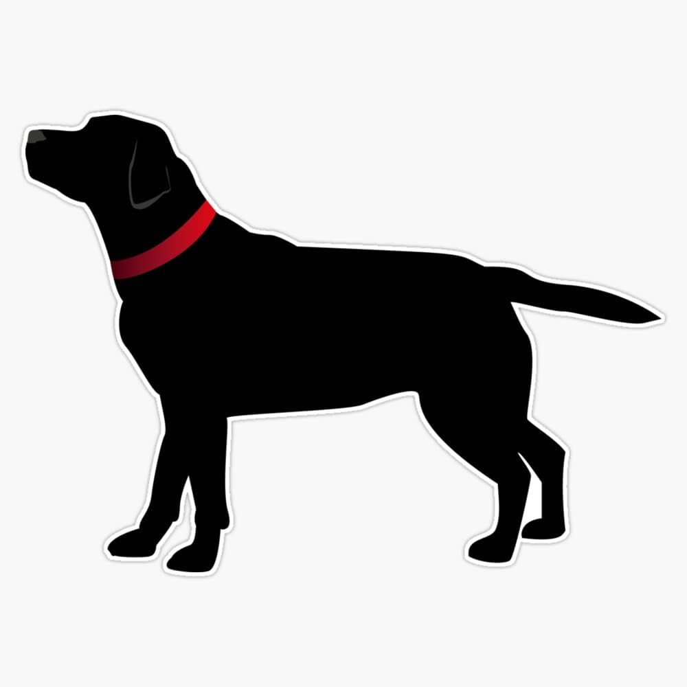 Amazon.com - Black Labrador with Red Collar Sticker Sticker Decal ...