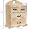 Amazon.com: Pack of 2 Unfinished Wood box with Mini Drawers for ...