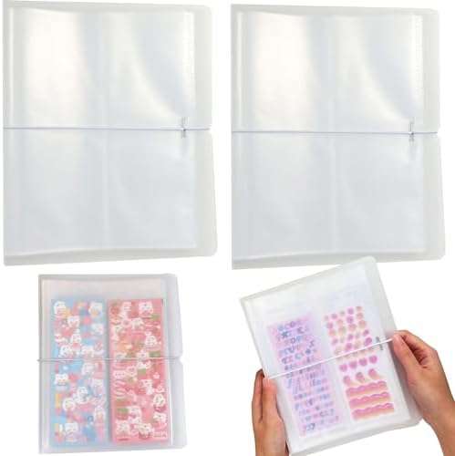 Amazon.com: 2 Pcs Sticker Storage Book, BetterJonny Large Clear Storage ...