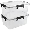 Fosly 2-pack 10 Liter Clear Storage Containers, Plastic Boxes with ...
