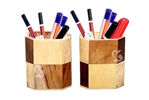 Kingsman Store Wooden Pen Stand With Chess Design Visiting Card ...