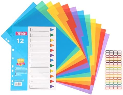 Realure 6 Pack Plastic File Dividers A4 Subject Folder Dividers A4 with ...