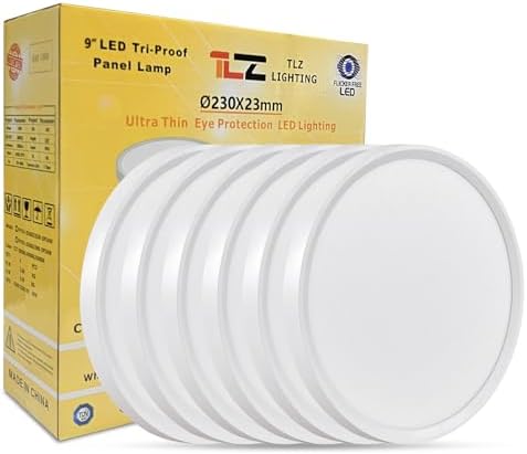 6PK 9 Inch LED Flush Mount Ceiling Light, 18W, 1860LM, 3000K/4000K ...