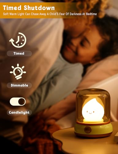 WANIDEA Cute Chibi Flame Lamp, Anime Cozy Lights, Retro Rechargeable ...