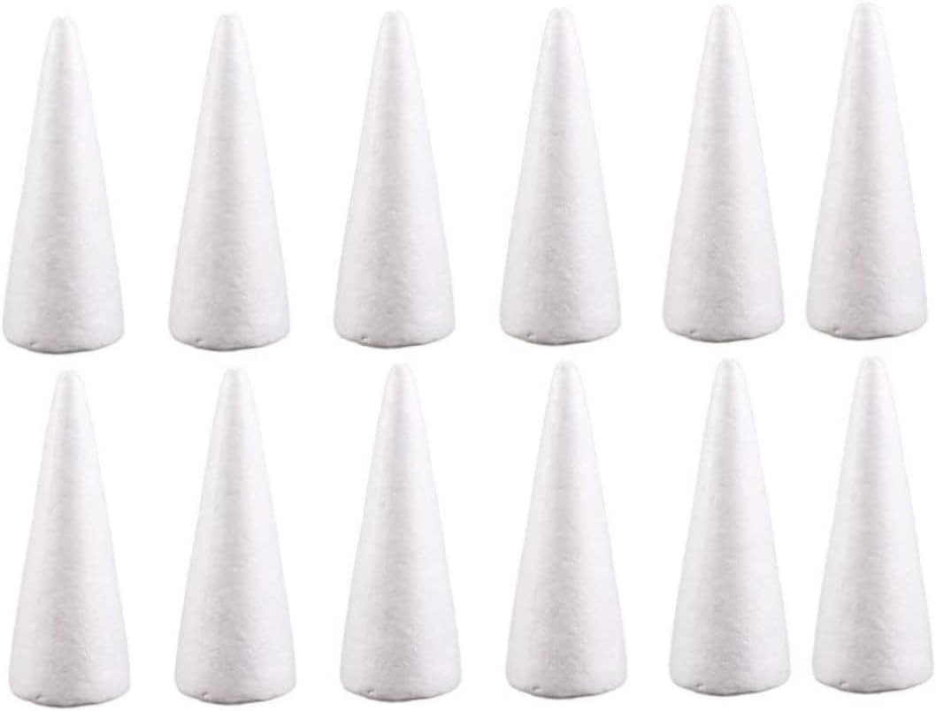 Amazon.com: Polystyrene Cone Foam Cones White Styrofoam Cone Crafts ...