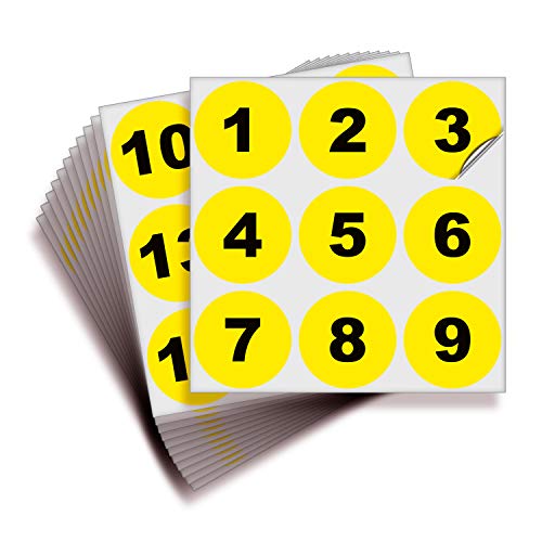 Snapklik.com : Yellow Consecutive Number Stickers 1 To 100, 2-inch, 1 ...