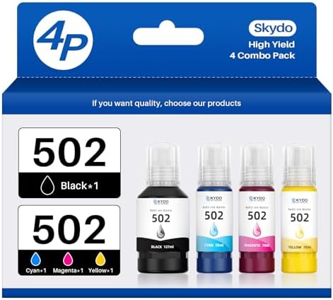 Epson 502 EcoTank Auto-Stop Ink Bottle, Black (T502120) pack of 1 ...