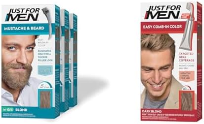 Amazon.com: Just For Men Mustache & Beard, Beard Dye for Men with Brush ...