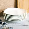 Amazon.com | Brew To A Tea White Dessert Plates, Triangular, Set of 6 ...
