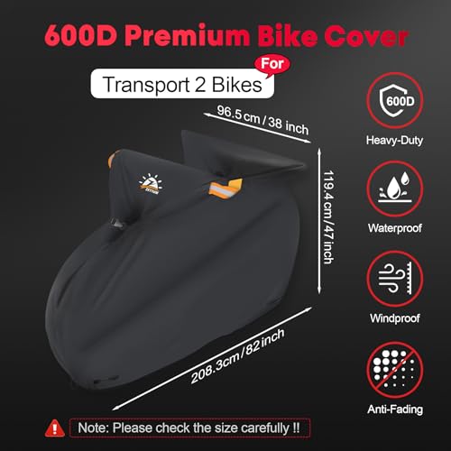 Zettum Bike Cover for Transport 2 Bikes – Bike Covers for Outside ...