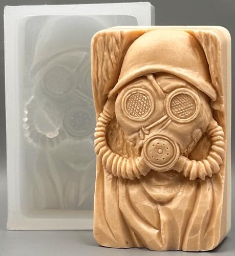 Amazon.com: ARTCRAFTMOLDS Gas MASK Silicone Mold SOAP Plaster Wax Resin ...