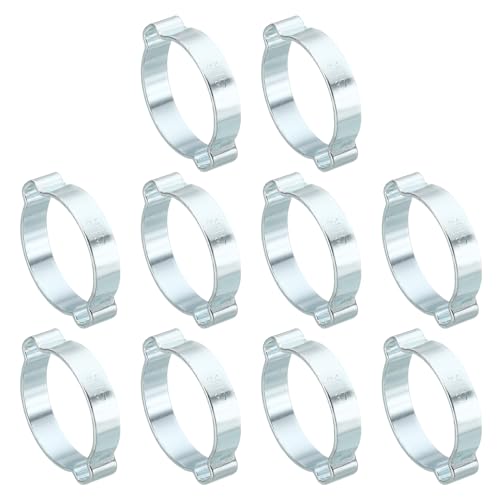 PATIKIL 30 Pack 34-37mm Double Ear Hose Clamp, Galvanized Steel Crimp ...