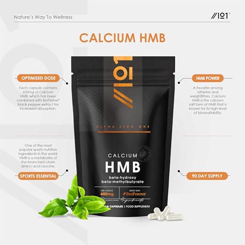 HMB 650mg with BioPerine® – High Strength Calcium HMB Beta-Hydroxy Beta ...