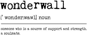 Amazon.com: Wonderwall Noun Definition Cafe Hotel Home Decor Wall ...