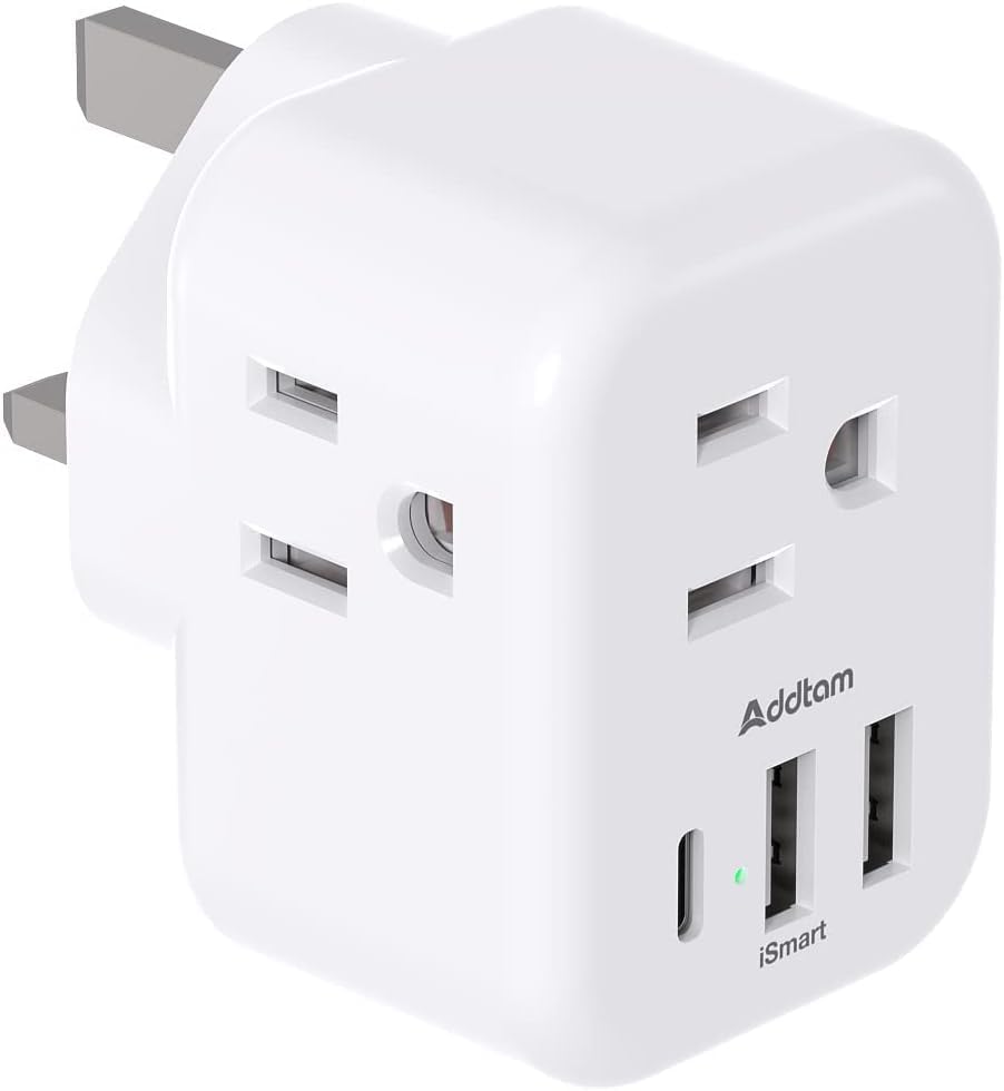 US/CA to UK Ireland Travel Plug Adapter, Addtam Type G Power Outlet ...