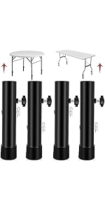 Amazon.com: (4-PACK) Folding Table Leg Extenders, Highly Durable Steel ...