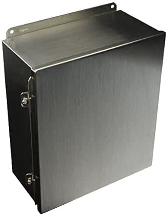 Hoffman A1412CHNFSS J Box, NEMA 4X, Hinged Cover, Stainless Steel Type 304, 14.00" x 12.00" x 6. ...