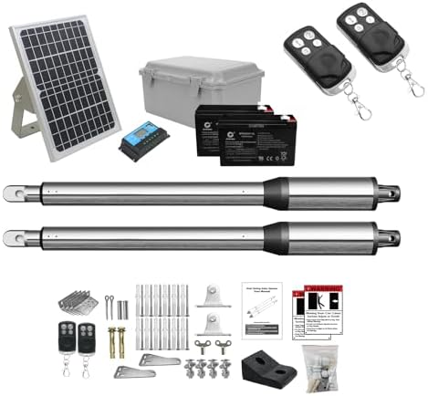 Amazon.com: JUJIANG Solar Gate Opener with Batteries & Solar Panel & 2 ...