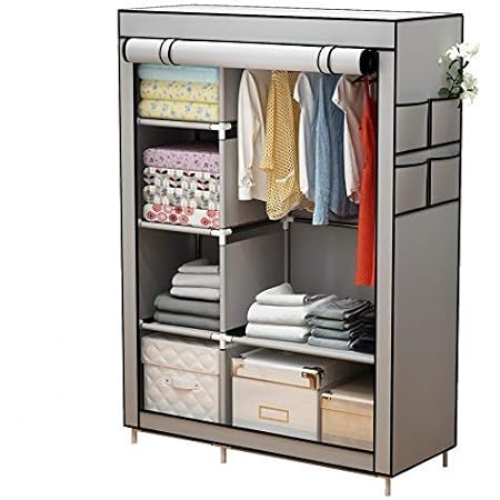 Amazon.com: ACCSTORE Portable Wardrobe Clothing Wardrobe Shelves ...