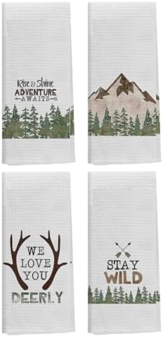 Amazon.com: Knibeo Cabin Kitchen Towels,Cabin Decor,Rustic Cabin Decor ...