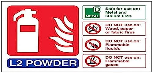 V Safety L2 Powder Id Fire Extinguisher Sign - 150mm x 100mm - 1mm ...