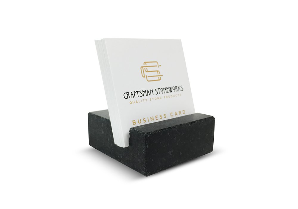 Amazon.com: Square Business Card Holder made from Black Absolute ...
