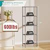 Amazon.com: SINGAYE 5 Tier Shelf Wire Shelving Adjustable Storage ...