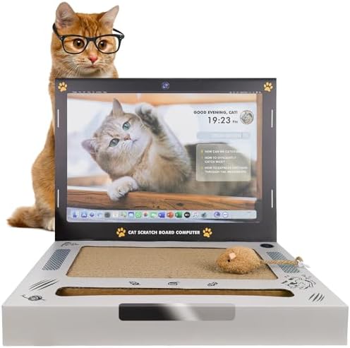 Amazon.com : PETGEEK Cat Scratcher Laptop, 3-in-1 Laptop Scratcher Cat ...