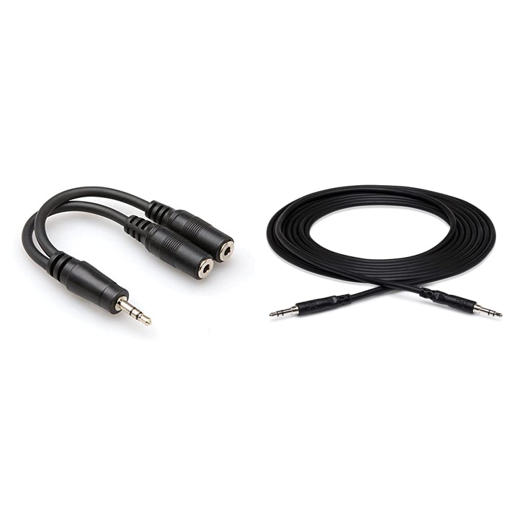 Amazon.com: HOSA YMM-232 3.5 mm TRS to Dual TRSF Y Cable & CMM-105 TRS ...