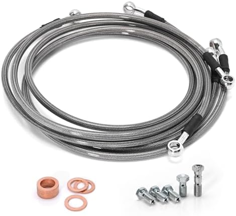 Hoypeyfiy 3 Pieces/Set ATV Stainless Steel Brake Lines Front Rear ...