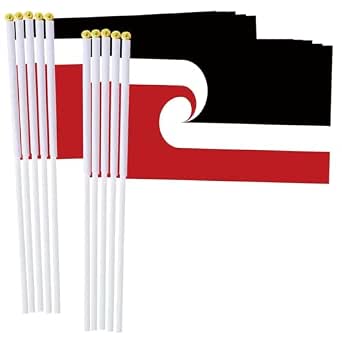 10 Pack Maori Handheld Small Flag,Mini Native Hand Held Miniature Stick ...