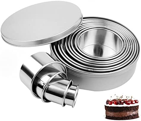Round Biscuit Cutters, 12PCS Pastry Cutter Baking Stainless Steel ...