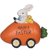 Amazon.com: Easter Decorations - 2 Pcs 6.02"" Easter Bunny Figurines ...
