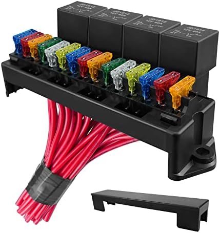 Amazon.com: 12V Relay Fuse Box，Pre-wired Auto Replacement Fuse Holders ...