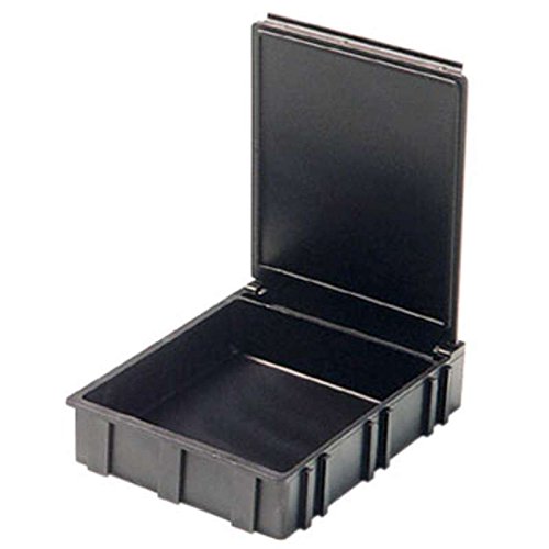 Conductive Hinged SMD Storage Box with Black Lid, 2-5/8 x 2-1/4 x 19/32 ...