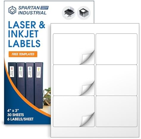 Amazon.com : Spartan Industrial Printable Laser and Inkjet Labels - 2. ...