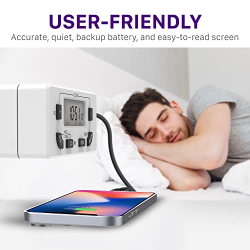 Fosmon 7 Day Programmable Digital Timer for Electrical Outlets, Indoor ...