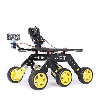 AM ROBOTICS Rocker Bogie Mechanism Metal 6 Wheel Drive Chassis with Pan ...