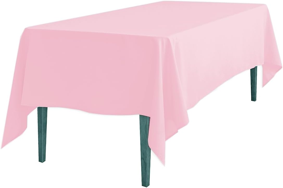 Amazon.com: LTC LINENS Rectangular Tablecloth Pink - 70x120 in ...