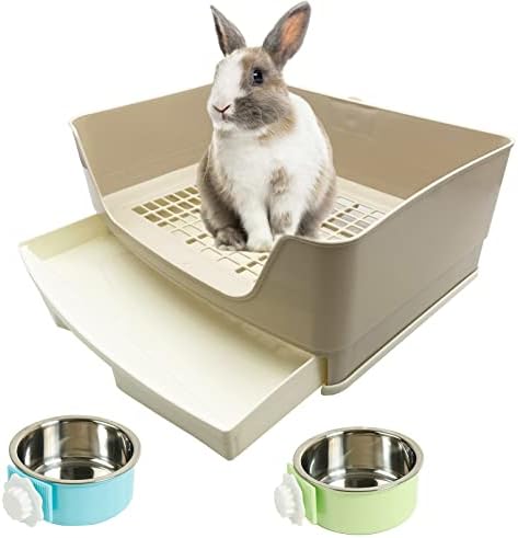 Amazon.com : PINVNBY Transparent Rabbit Litter Box Bunny Corner Litter ...
