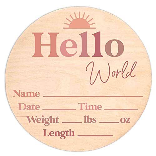 Amazon.com: Hello World Newborn Sign - Baby Name Birth Announcement ...