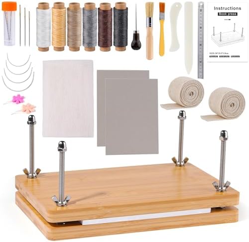 Amazon.com : Elfcool Book Press Wood and Bamboo Portable Book Binding ...