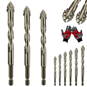 Amazon.com: High-Strength 4-Flute Serrated Eccentric Drill Bit Kit ...