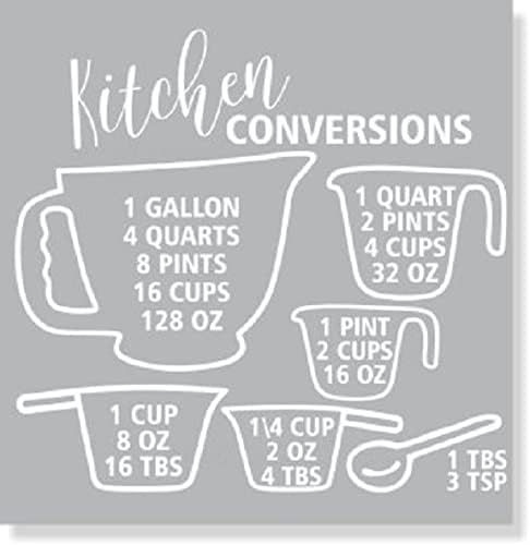 Amazon.com: TOOLSSIDE Kitchen Measurement Conversion Chart - Vinyl ...