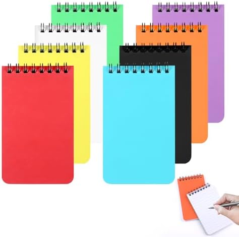 Mini Notebook,8 Pack Spiral Small Notebooks Pocket Size 12.6cm x 7.6cm ...