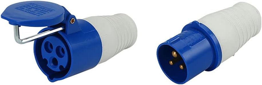 GENUINE 16A 230V 3PIN IN-LINE CARAVAN PLUG & SOCKET FOR MAINS MP372 ...