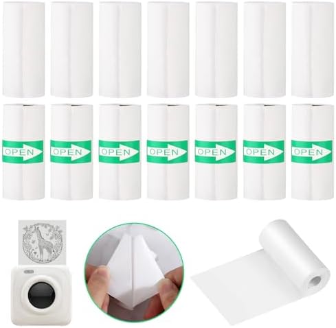 14 Rolls Thermal Printer Paper, 7 Self-Adhesive + 7 Non-Adhesive, 57 x ...